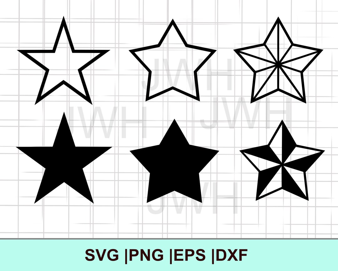 Star SVG, PNG, EPS, Dxf, Instant Download, Star Bundle Clipart, Svg ...