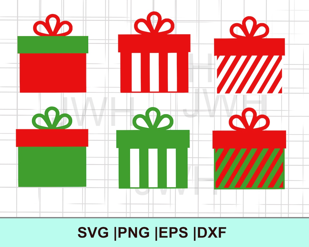 Christmas Gift Box SVG, PNG, EPS, Dxf, Instant Download, Christmas Gift ...