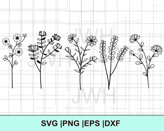 Wildflower SVG PNG EPS Dxf Instant Download Digital | Etsy