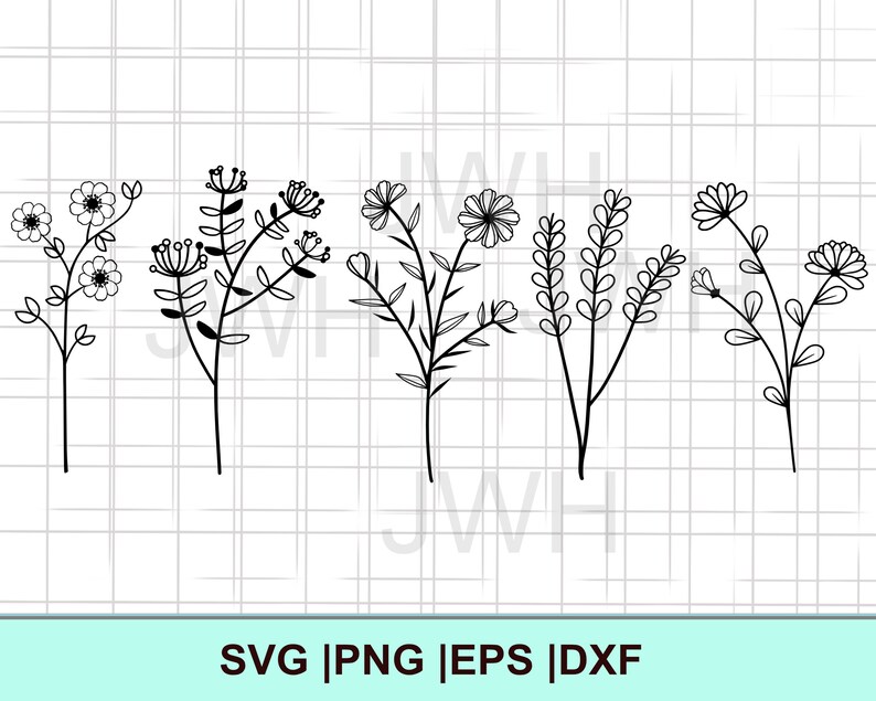 Wildflower SVG PNG EPS Dxf Instant Download Digital | Etsy