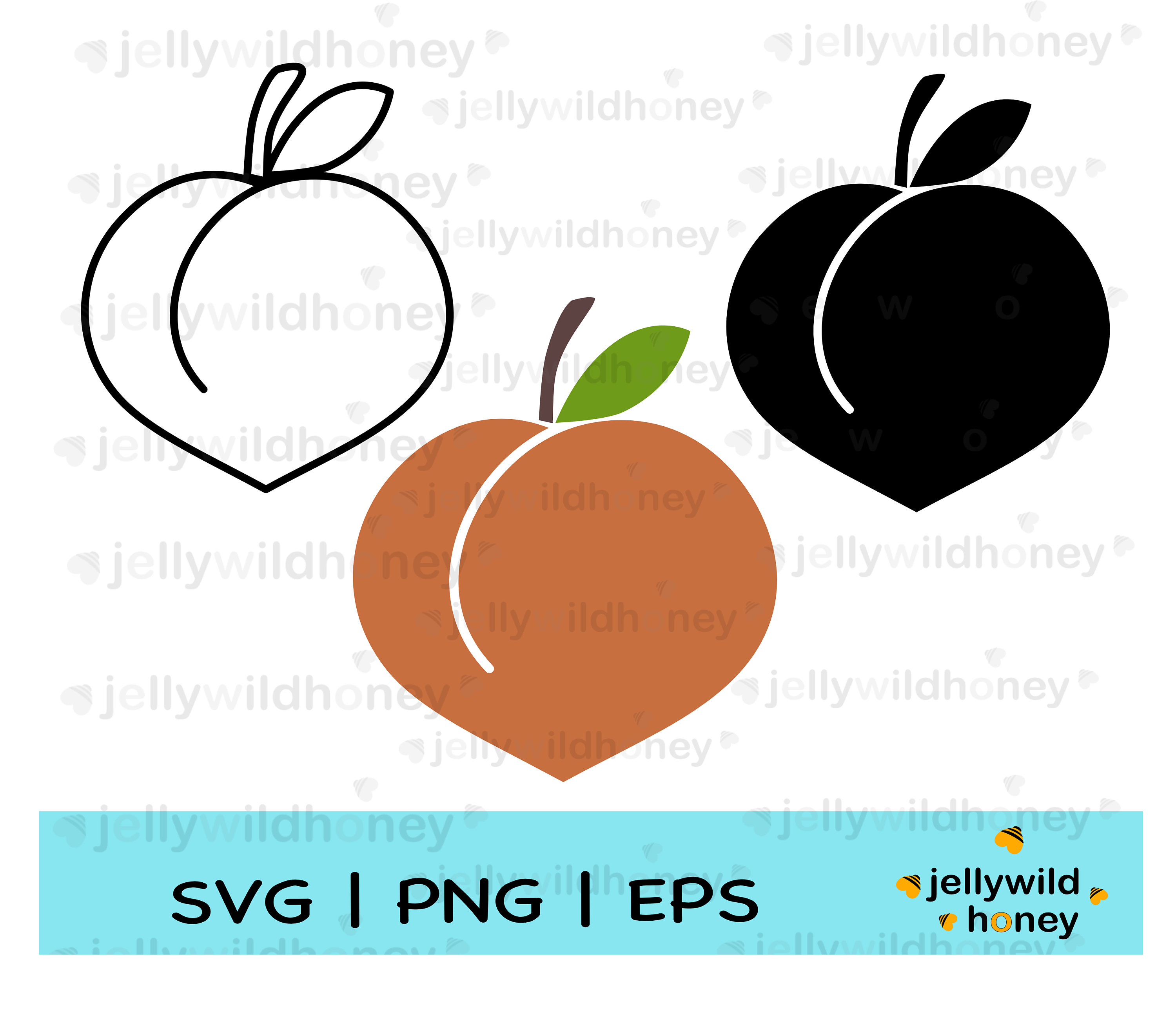 Peach SVG PNG EPS Instant Download Peach Bundle Digital - Etsy