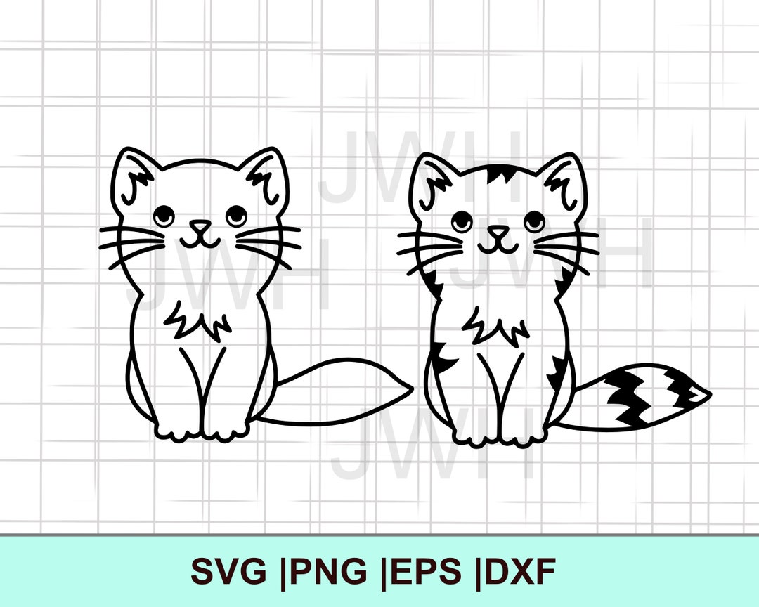 Cute Cat SVG, PNG, EPS, Dxf, Instant Download, Digital Download, Cat ...