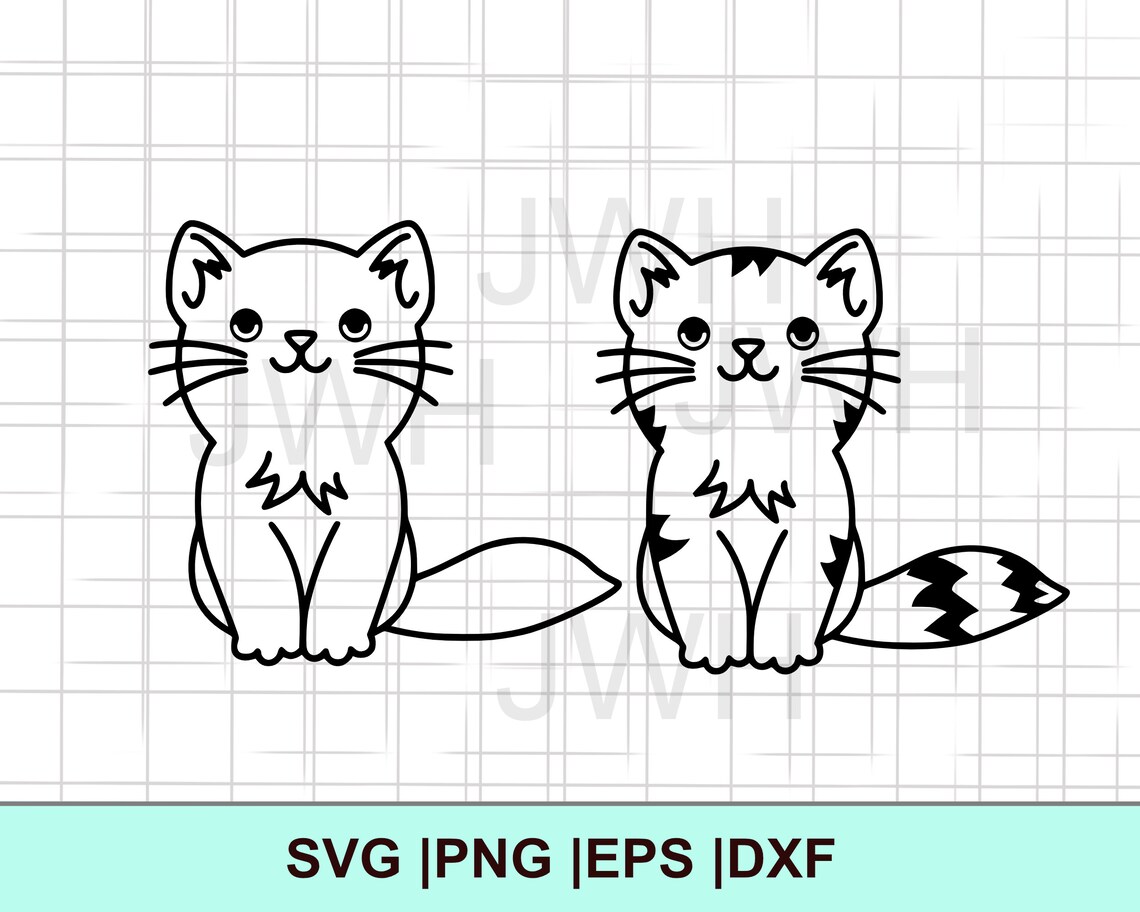 Cute Cat SVG PNG EPS Dxf Instant Download Digital - Etsy