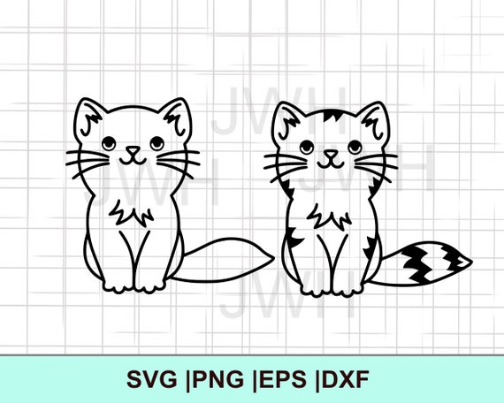 Cute Cat SVG PNG EPS Dxf Instant Download Digital - Etsy