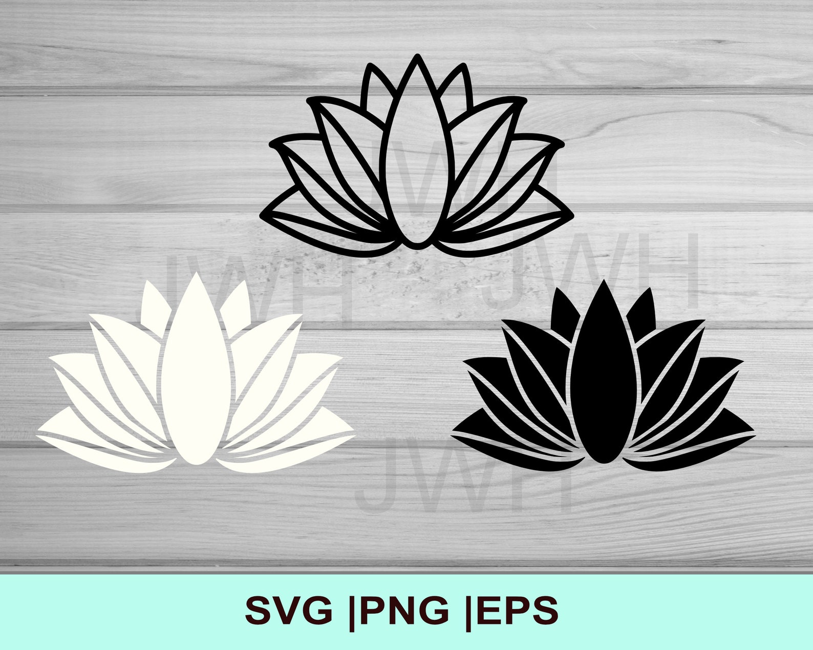 Lotus SVG PNG EPS Instant Download Digital Download Lotus - Etsy
