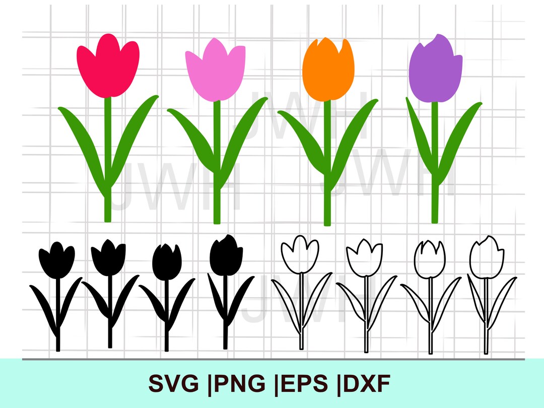 Tulip SVG, PNG, EPS, Dxf, Instant Download, Digital Download, Tulips ...