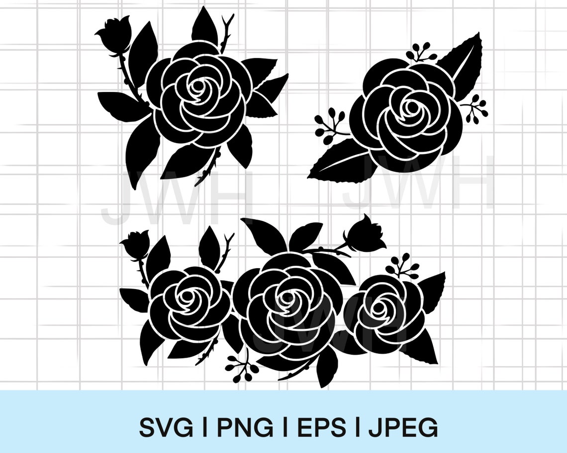 Flower Rose SVG, PNG, EPS, Instant Download, Digital Download, Floral ...
