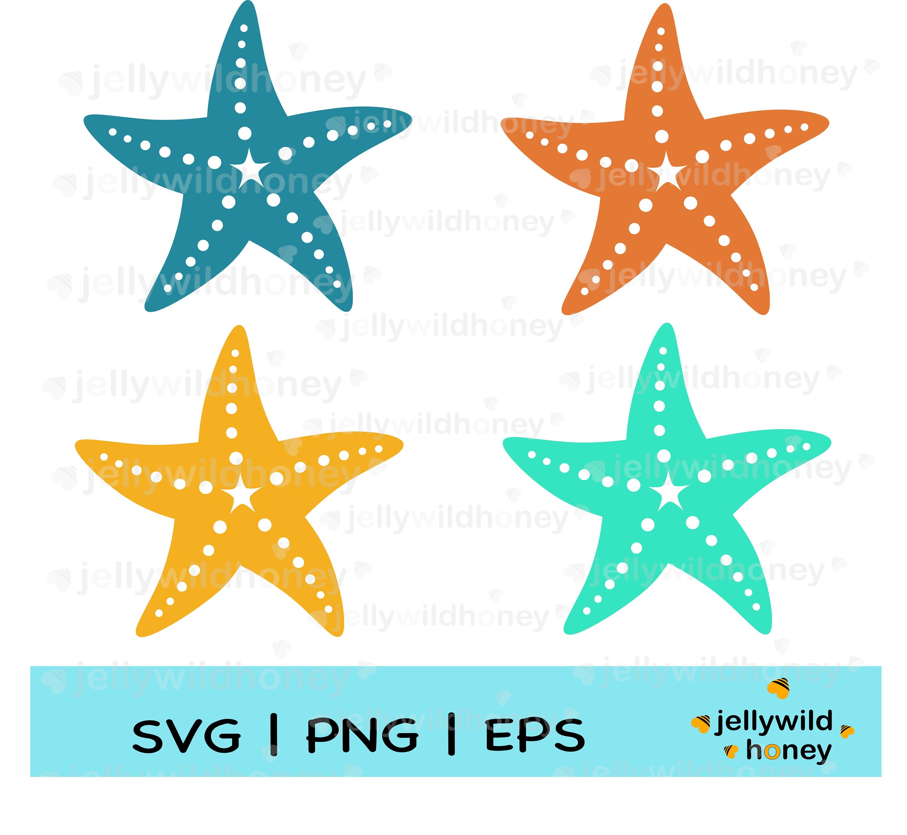 Starfish SVG PNG EPS Instant Download Starfish Bundle | Etsy