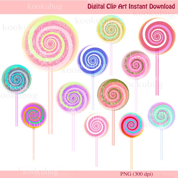Lollipop Clip Art - Etsy
