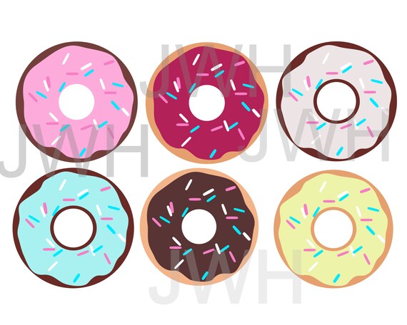 Donut Clipart Donuts Clip Art Digital Donut Personal and - Etsy