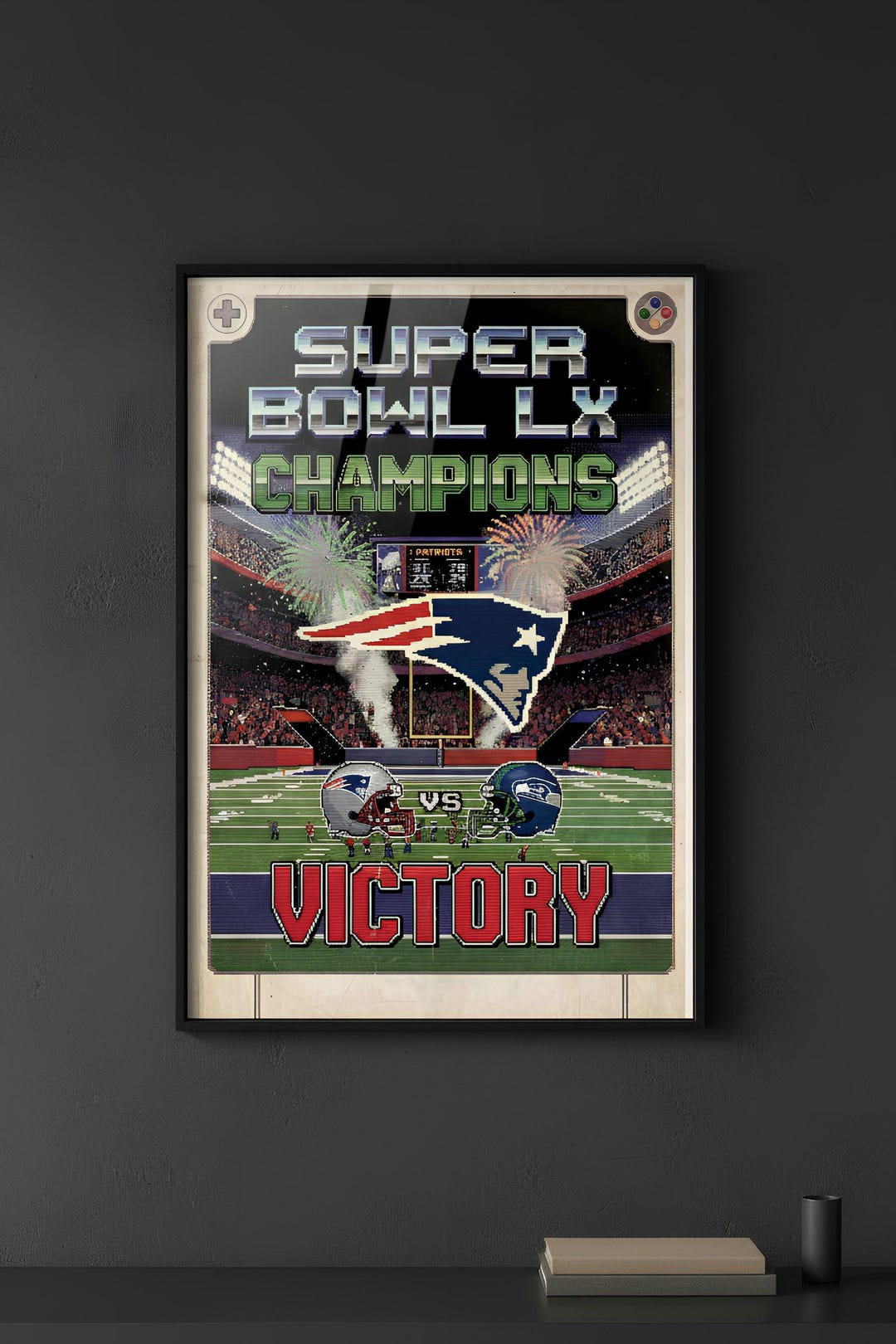 Super Bowl Super Bowl Super Bowl Fans Retro Poster | Pixel Art ...