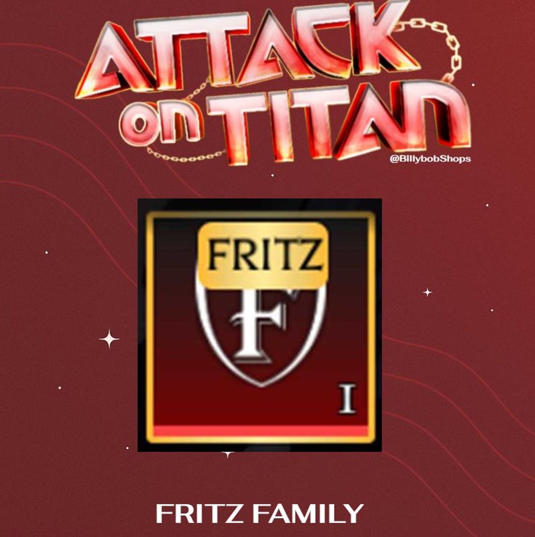 Roblox- ATTACK on TITAN REVOLUTION [fritz Family] - Etsy