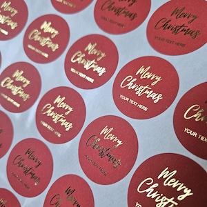 Personalized Christmas Stickers: Gold or Silver Foil Labels (37mm - Etsy UK