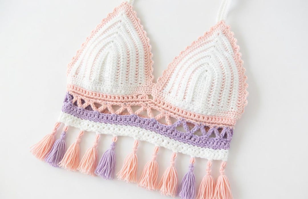 Flame Crochet Bra Pattern PDF | Easy DIY Bikini Top Tutorial (beginner ...