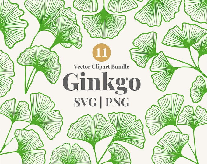 Ginkgo Blatt Botanischer Kranz - SVG und PNG digitaler Download - Etsy.de