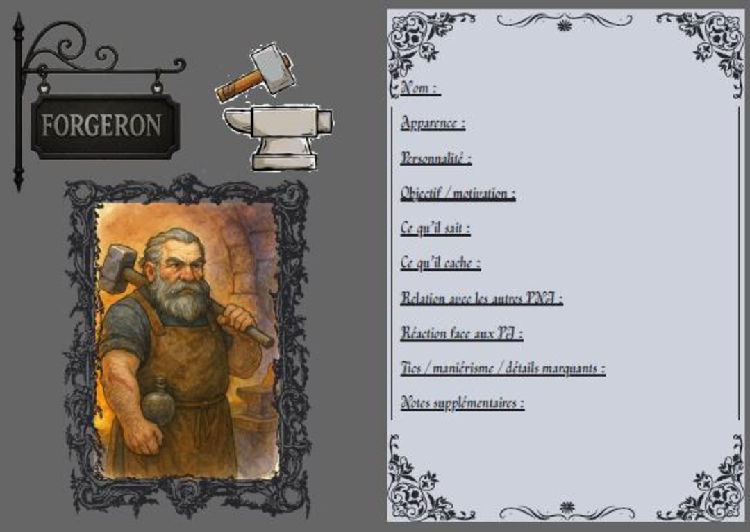 Blacksmith NPC Profile - Etsy