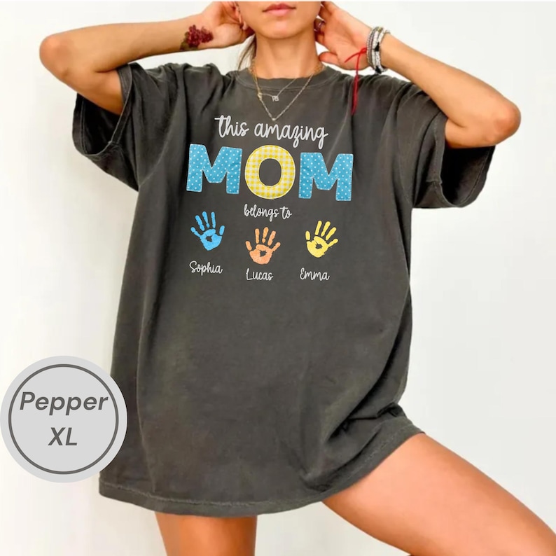 Personalized Mom Shirt With Kids Names, This Awesome Mom Belongs to ...