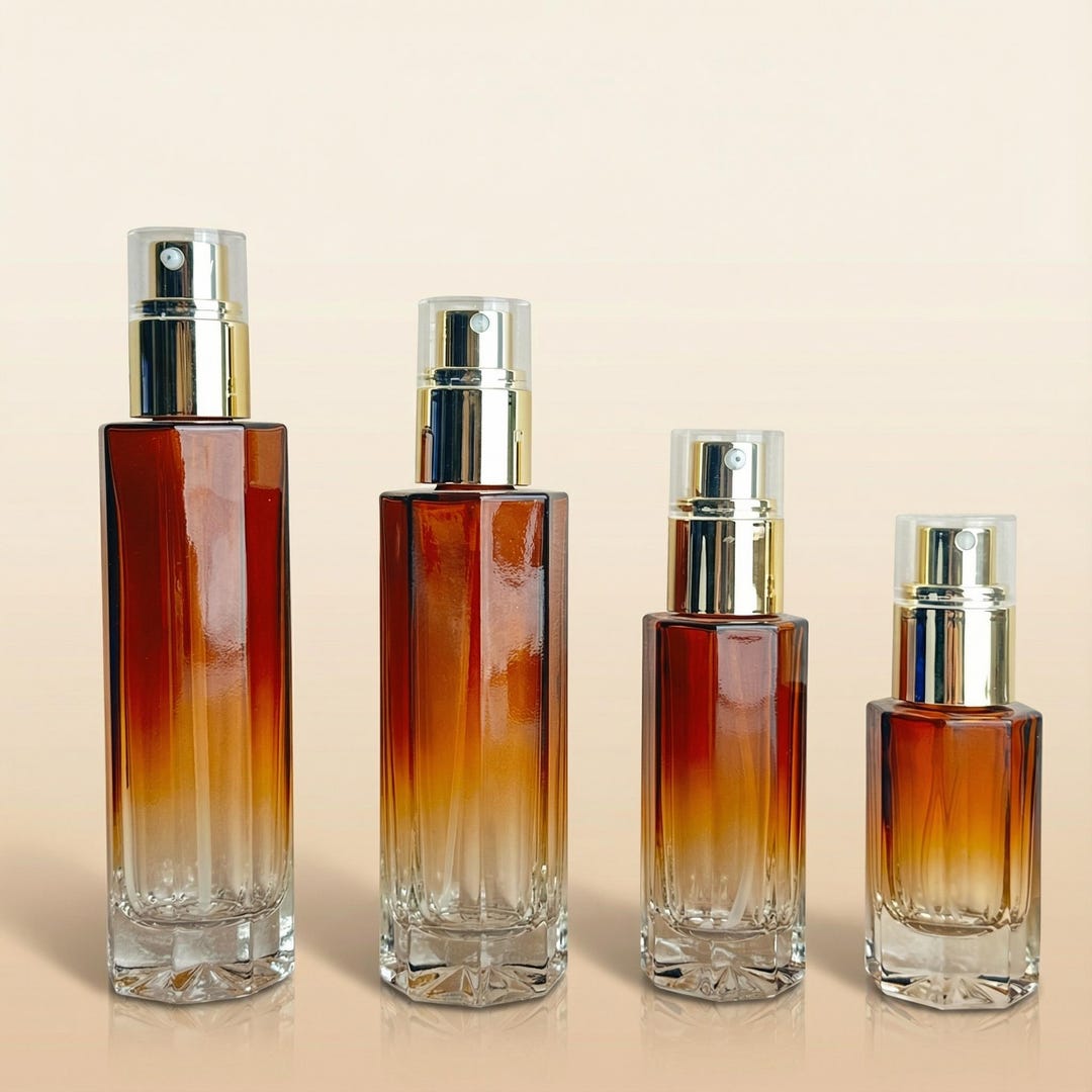 30ml - 120ml Amber Lotion Spray Bottle With Three-dimensional Ribbed ...