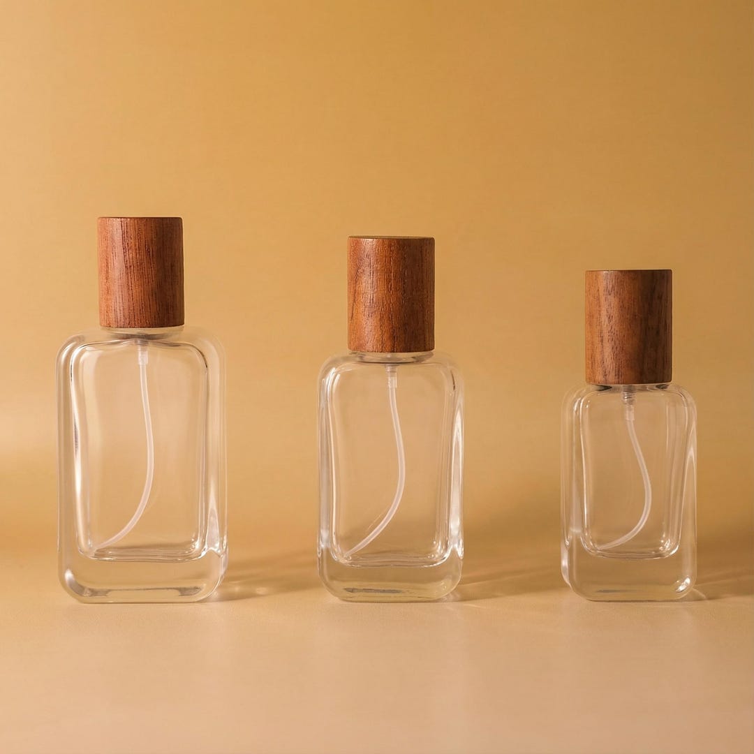 20ml / 30ml / 50ml Clear Glass Dispensing Bottle With Wooden Cap, No ...