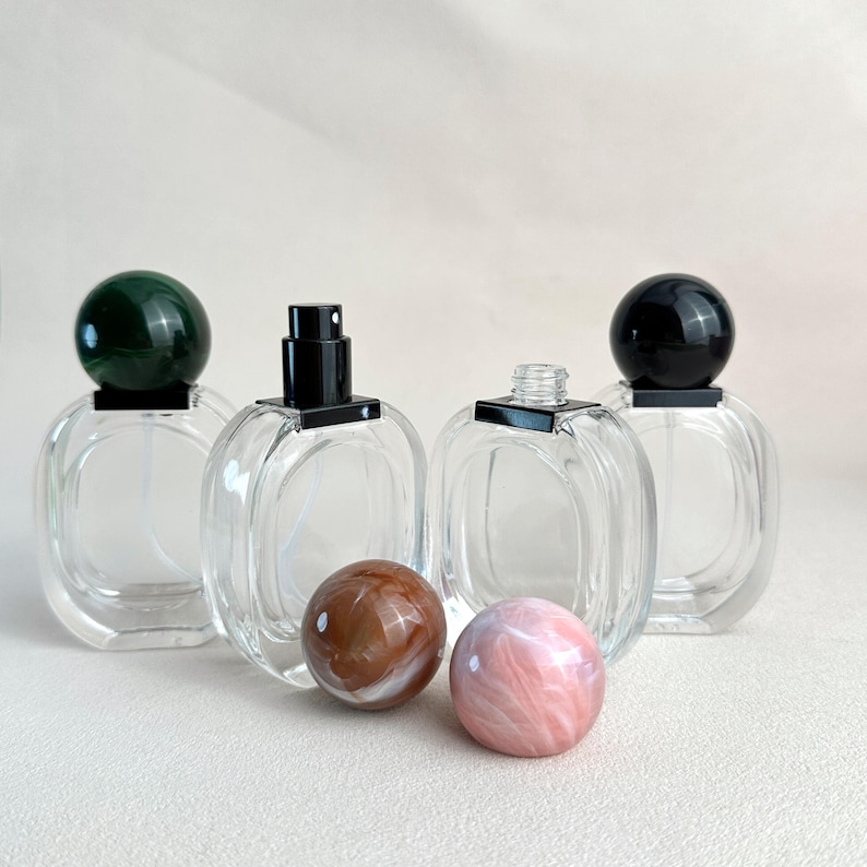 30ml Clear Glass Spray Bottle With Marble Pattern Ball Cap, Refillable ...