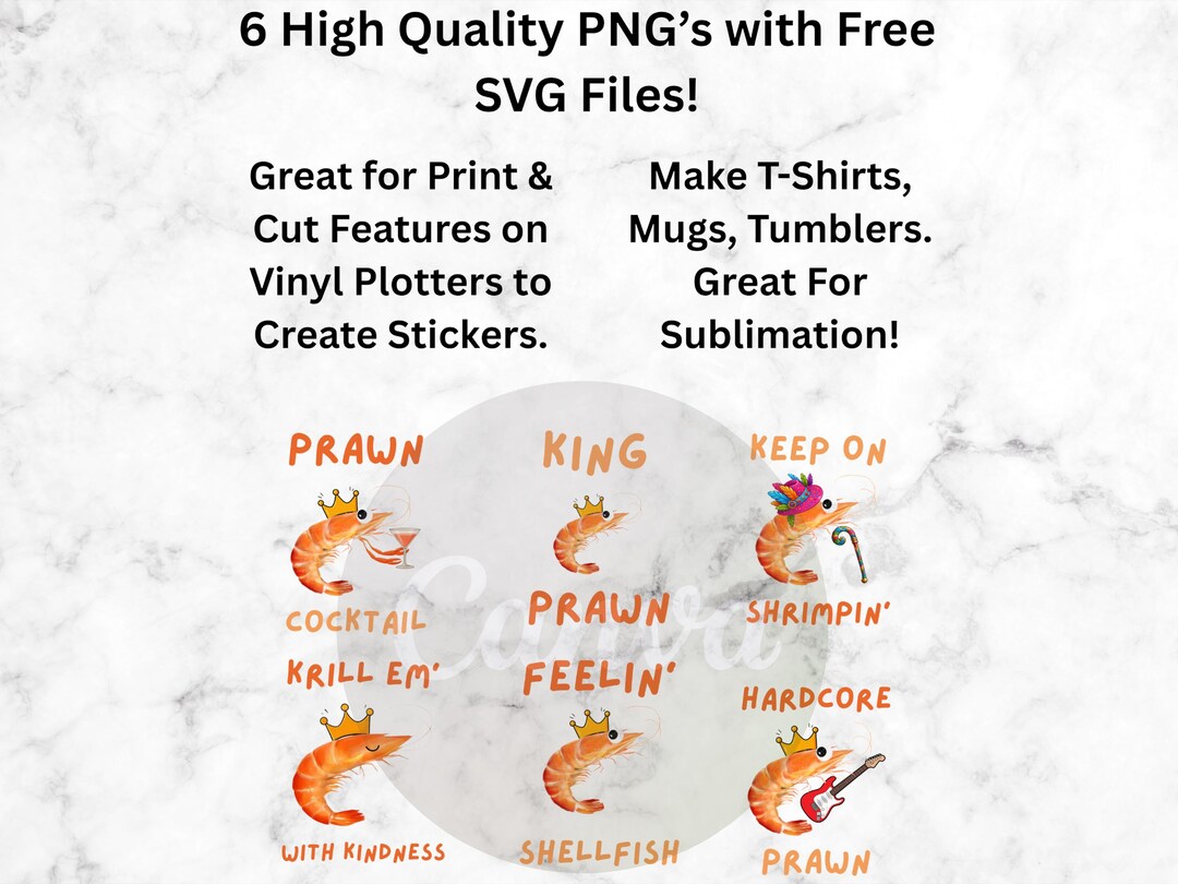 Funny King Prawn PNG Clipart – Sublimation Designs + SVG Files - Etsy