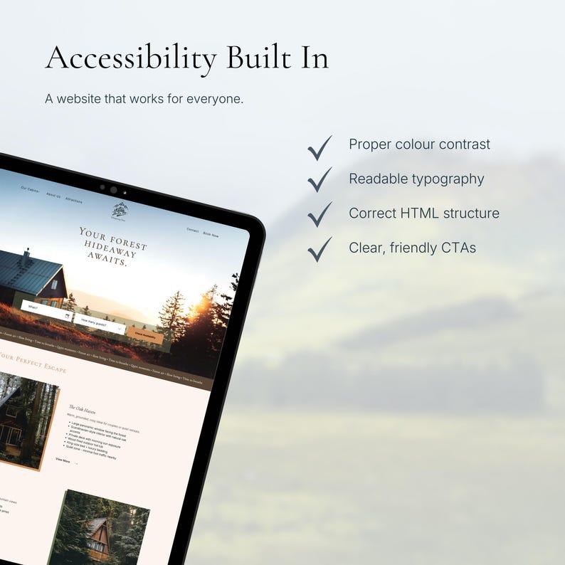 Rustic Luxury Wix Website Template for Airbnb Hosts & Nature Stays - Etsy