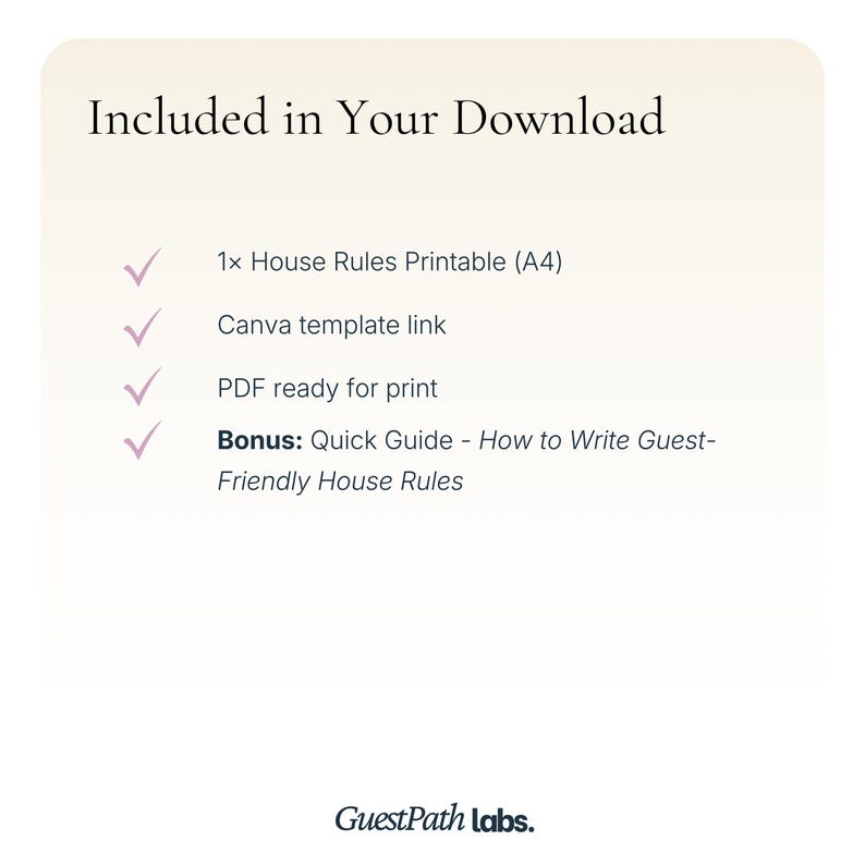 Airbnb House Rules Printable | Guest-friendly and Editable Canva Template for Hosts - Etsy
