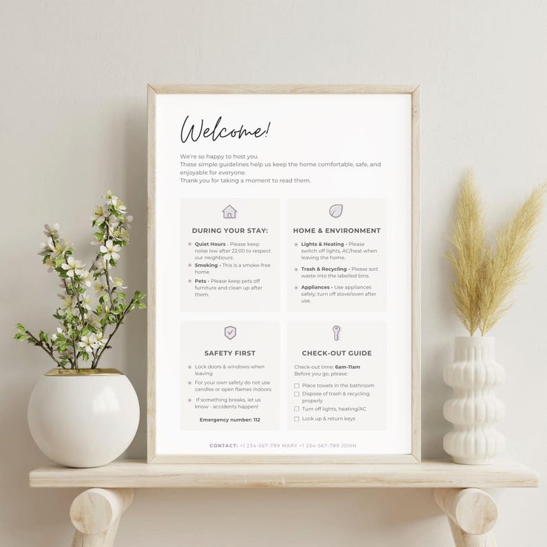 Airbnb House Rules Printable | Guest-friendly and Editable Canva ...