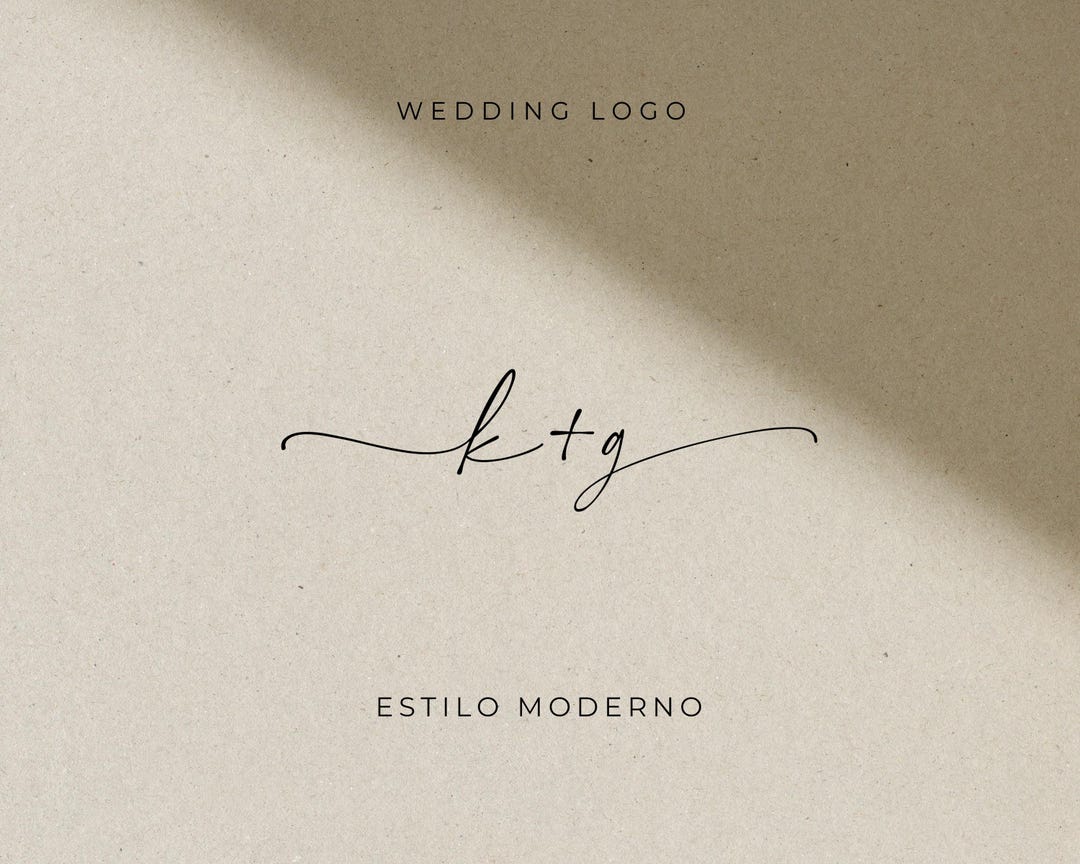Handwritten Wedding Monogram - Script Wedding Logo - Elegant Cursive ...