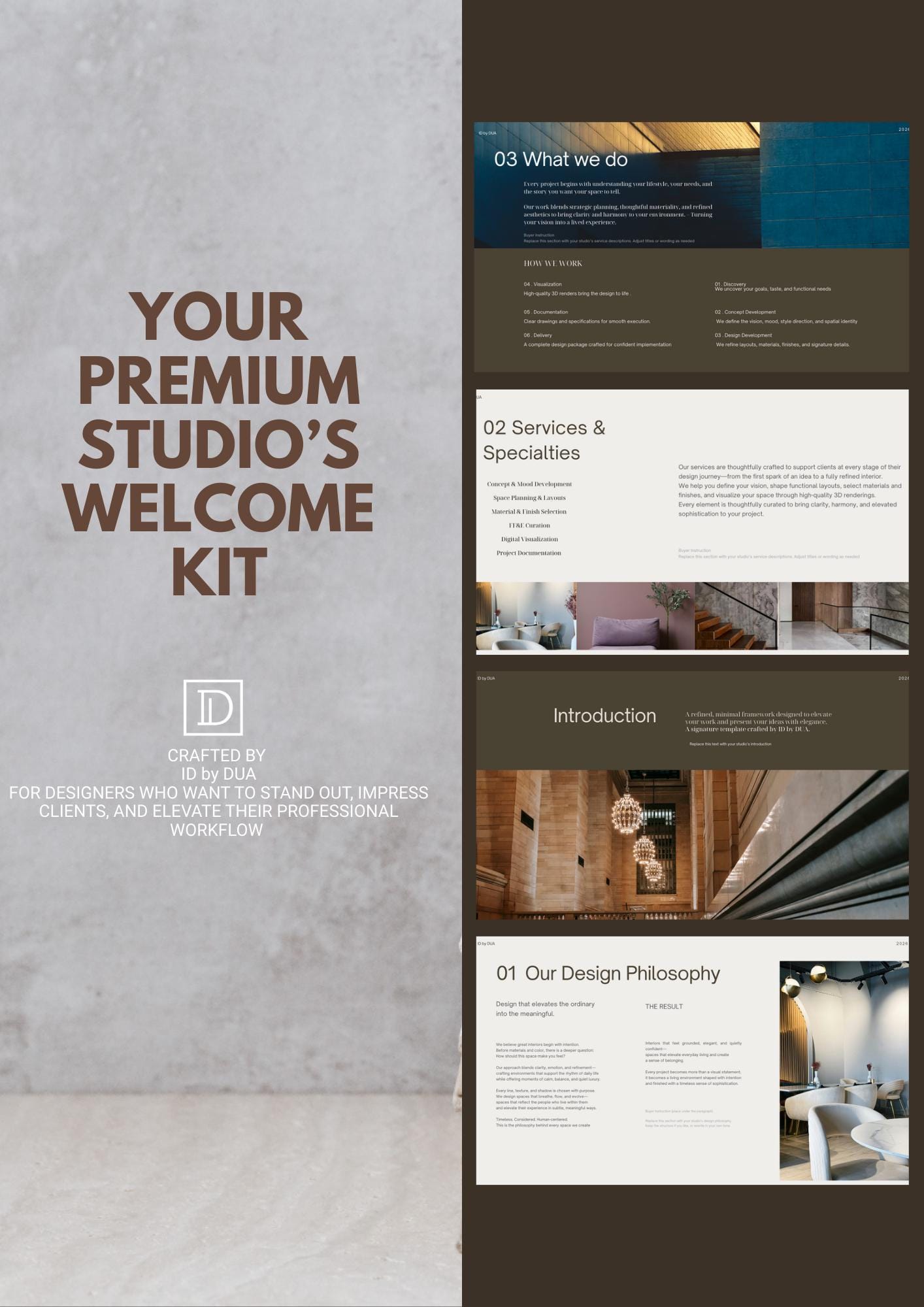 Minimal Interior Design Welcome Kit | Editable Canva Template | Modern ...