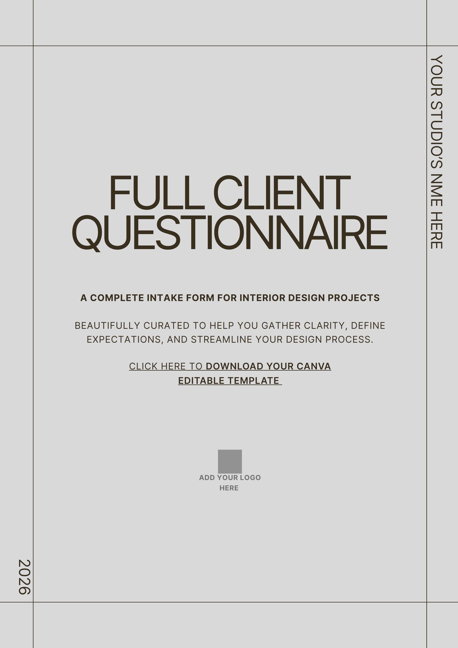 Interior Design Client Intake Form | Save Time & Avoid Miscommunication ...