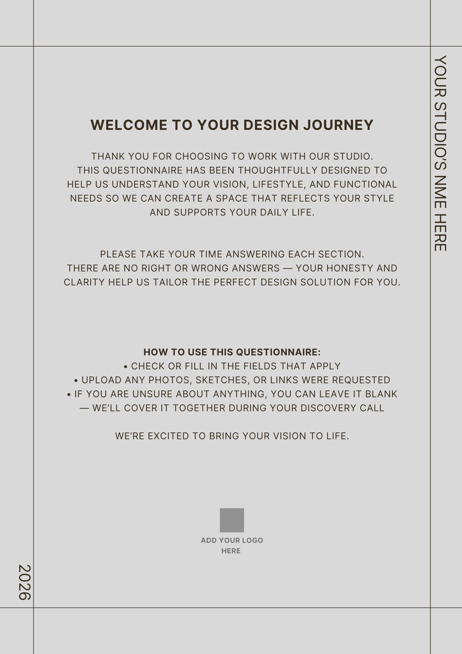 Interior Design Client Intake Form | Save Time & Avoid Miscommunication ...