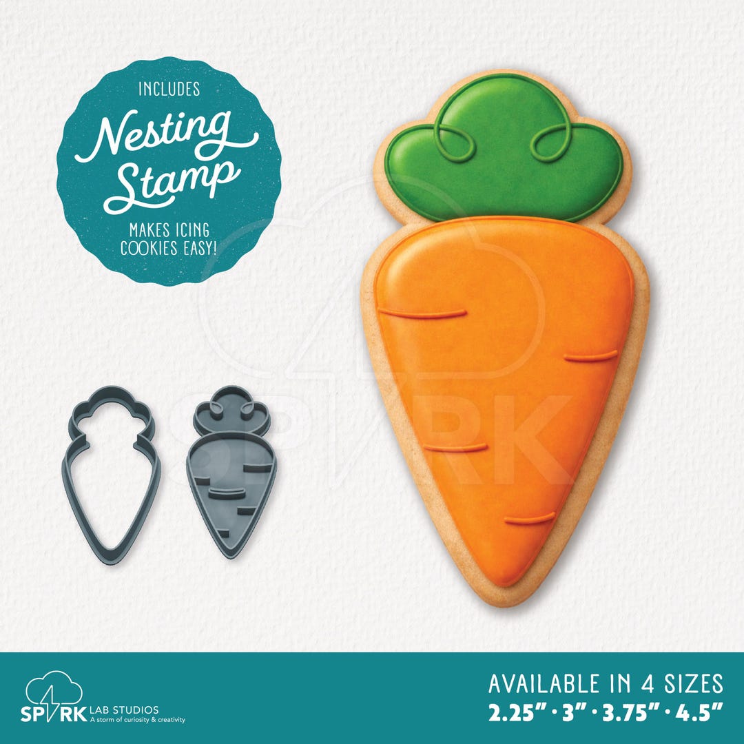 Easter Cookie Cutter & Stamp Set - Carrot - Etsy