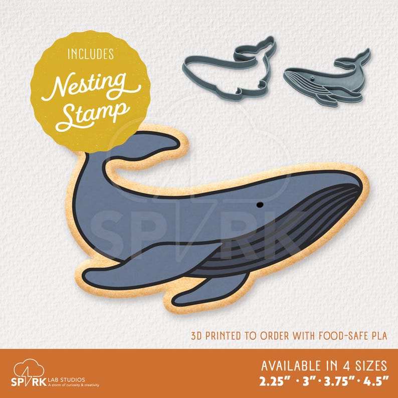 Whale Cookie Cutter & Stamp Set, Available in 4 Sizes - Etsy
