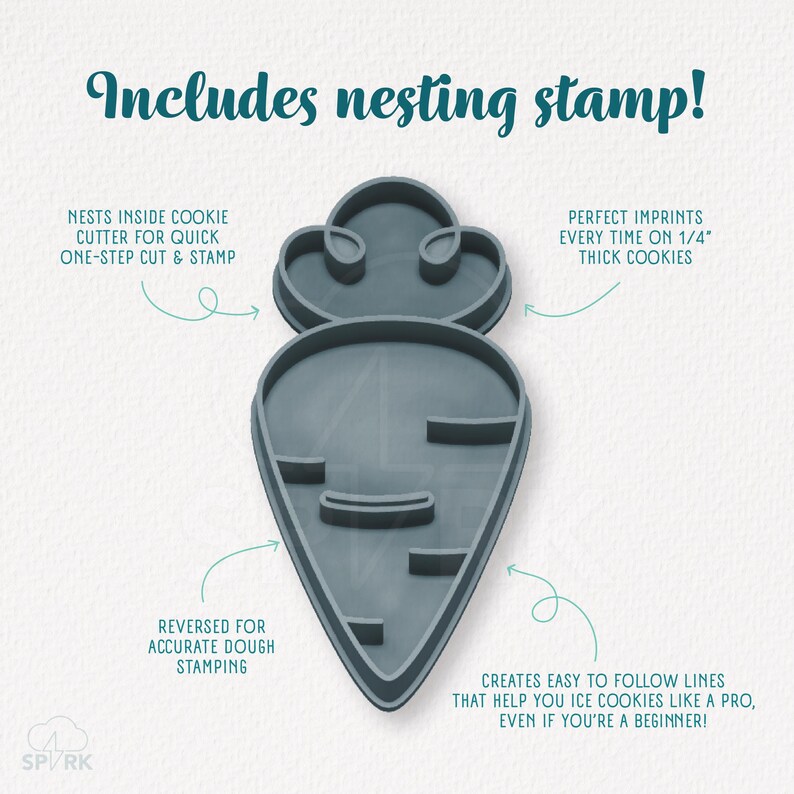 Easter Cookie Cutter & Stamp Set - Carrot - Etsy