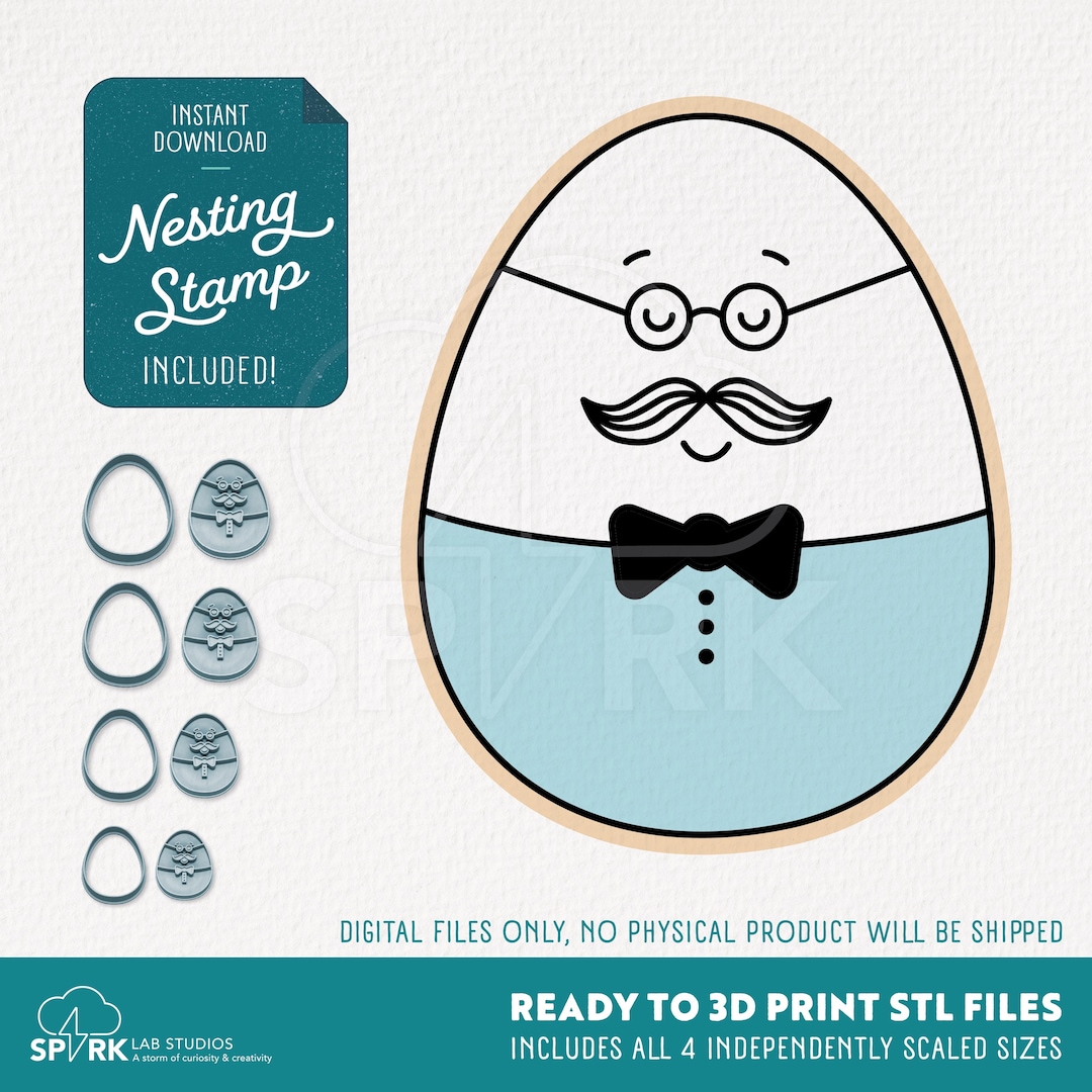 Egg Cookie Cutter Stamp Set, Easter Character 3D Print STL Files ...