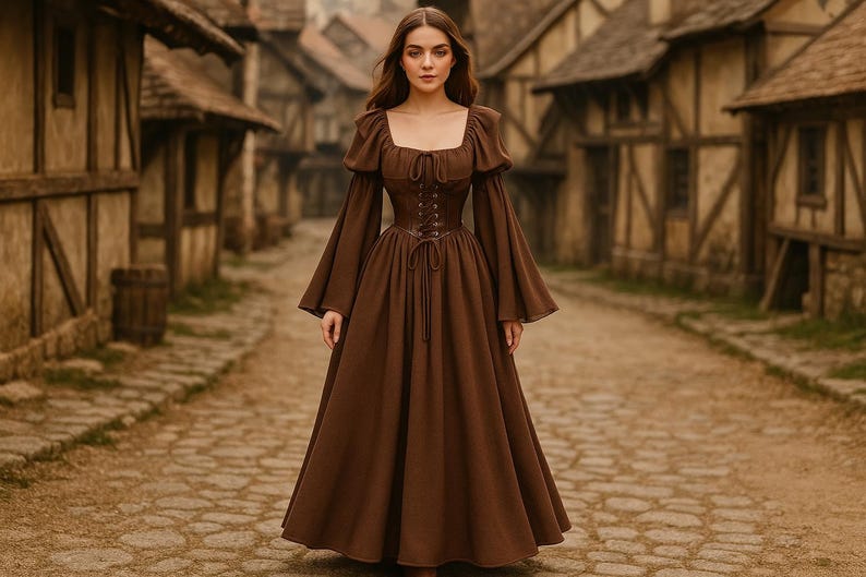 Renaissance Underbust Corset Dress Medieval Corset Fantasy Dress Retro ...
