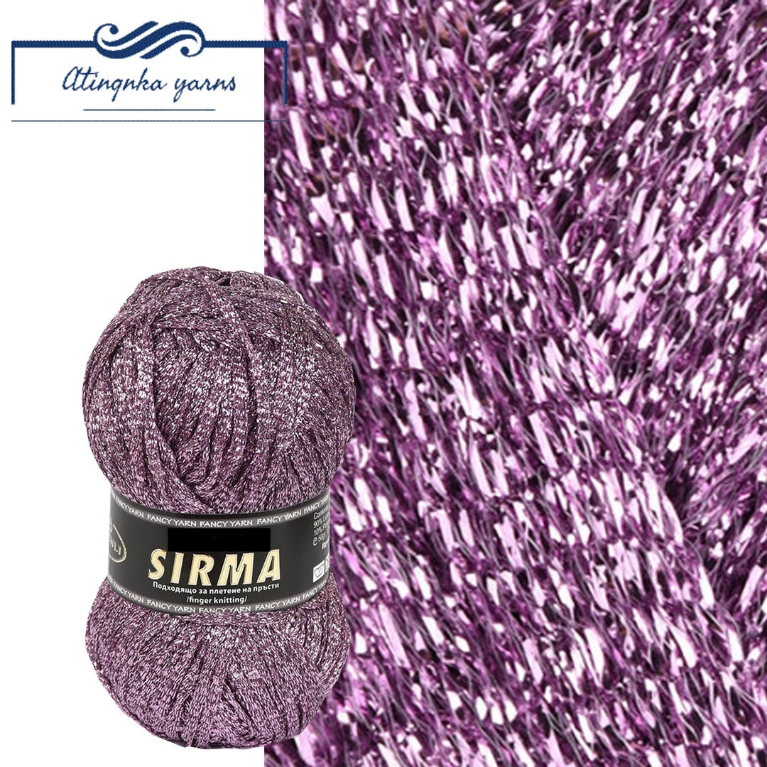 Purple Metallic Brocade Ribbon Yarn, Glitter Glitz Sparklen Lame Lilac ...