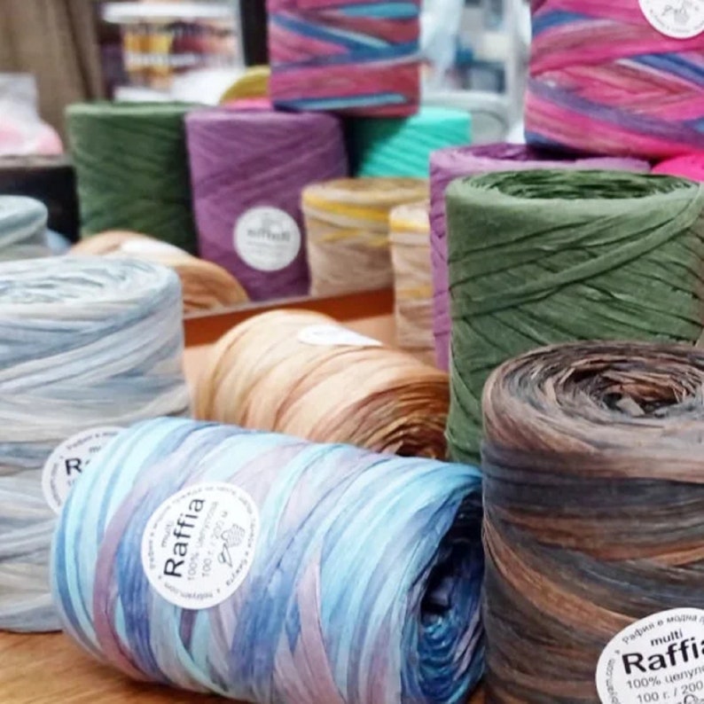 Paper 5 Mm Ribbon Raffia Crochet Yarn Cellulose Yarn for - Etsy