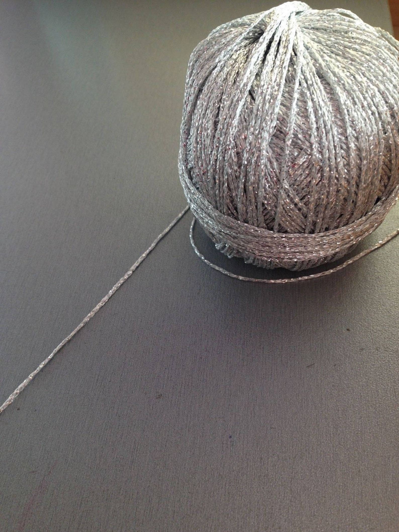 Silver Metallic Viscose Yarn, Sparkling Lame Thread (219 Yds) - Etsy