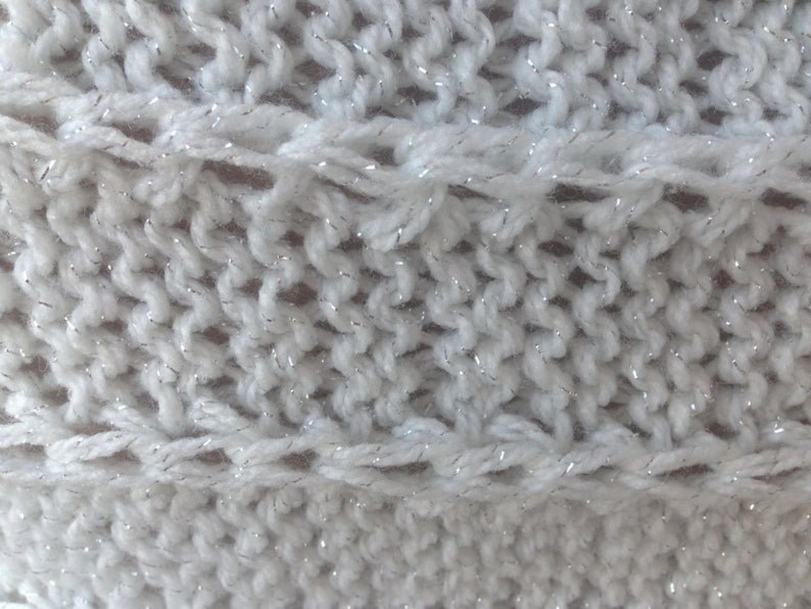 White Acrylic Soft Baby Yarn Silver Thread Knitting Winter - Etsy