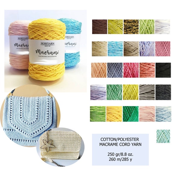 2 Mm Macrame Cotton Cord Rope Yarn for Crocheting Bags Home - Etsy