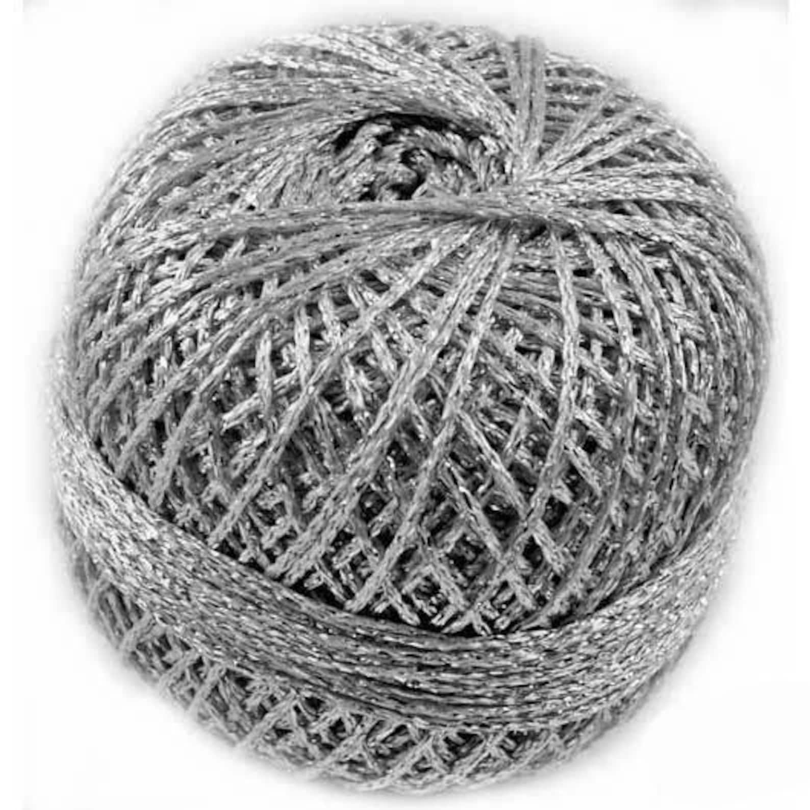 Silver Metallic Satin Silky Yarn Knitting Crocheting | Etsy