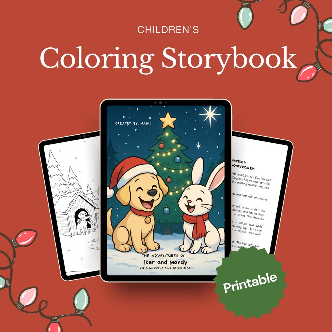 Kids Book Printable • Cute Story to Color • Toddler Activity Book ...