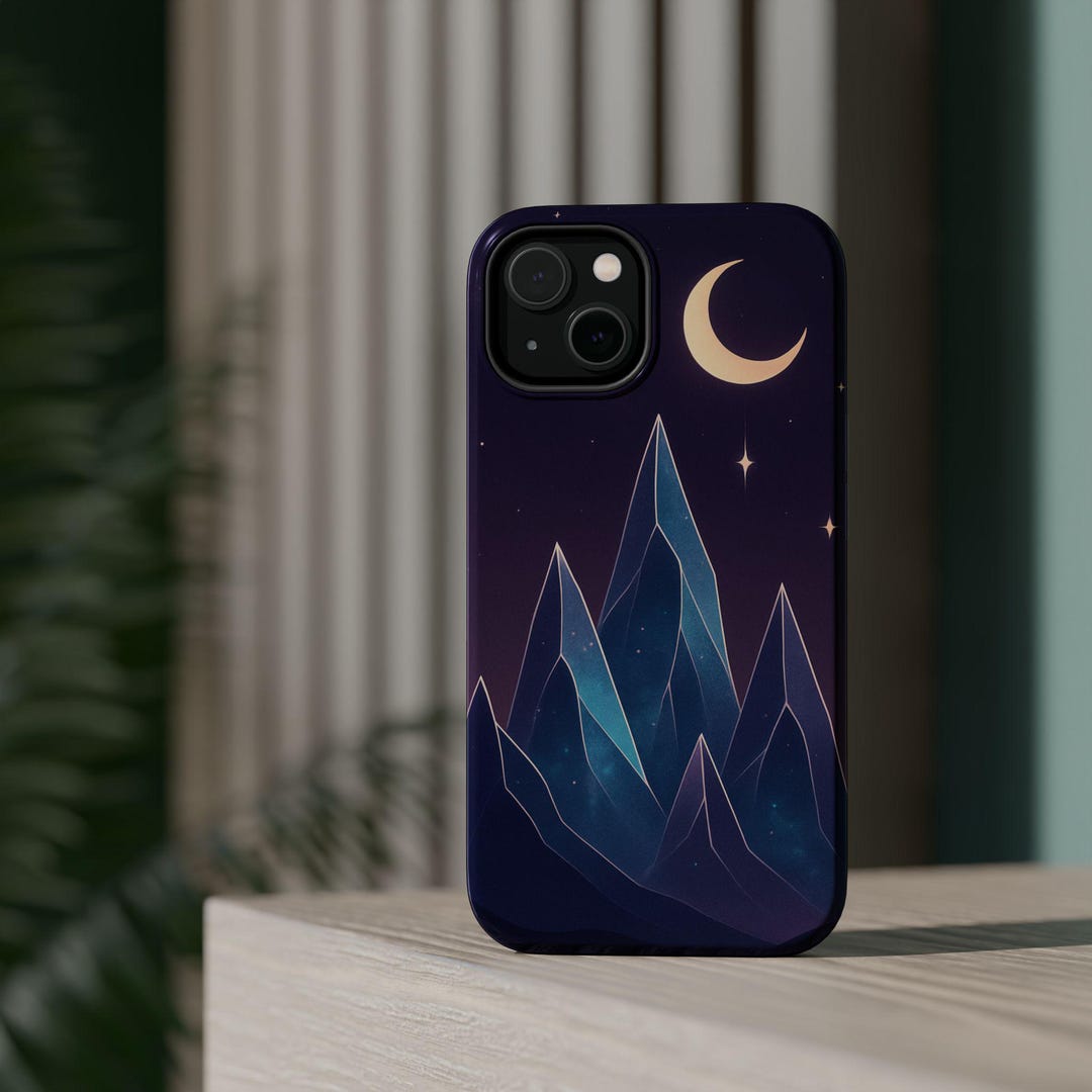 Crescent Moon Mountain Night Sky Phone Case | Magnetic Impact-resistant ...