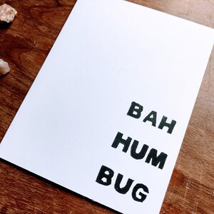 Bah Hum Bug - Christmas Card - Art Print - Linocut Printmaking - Etsy