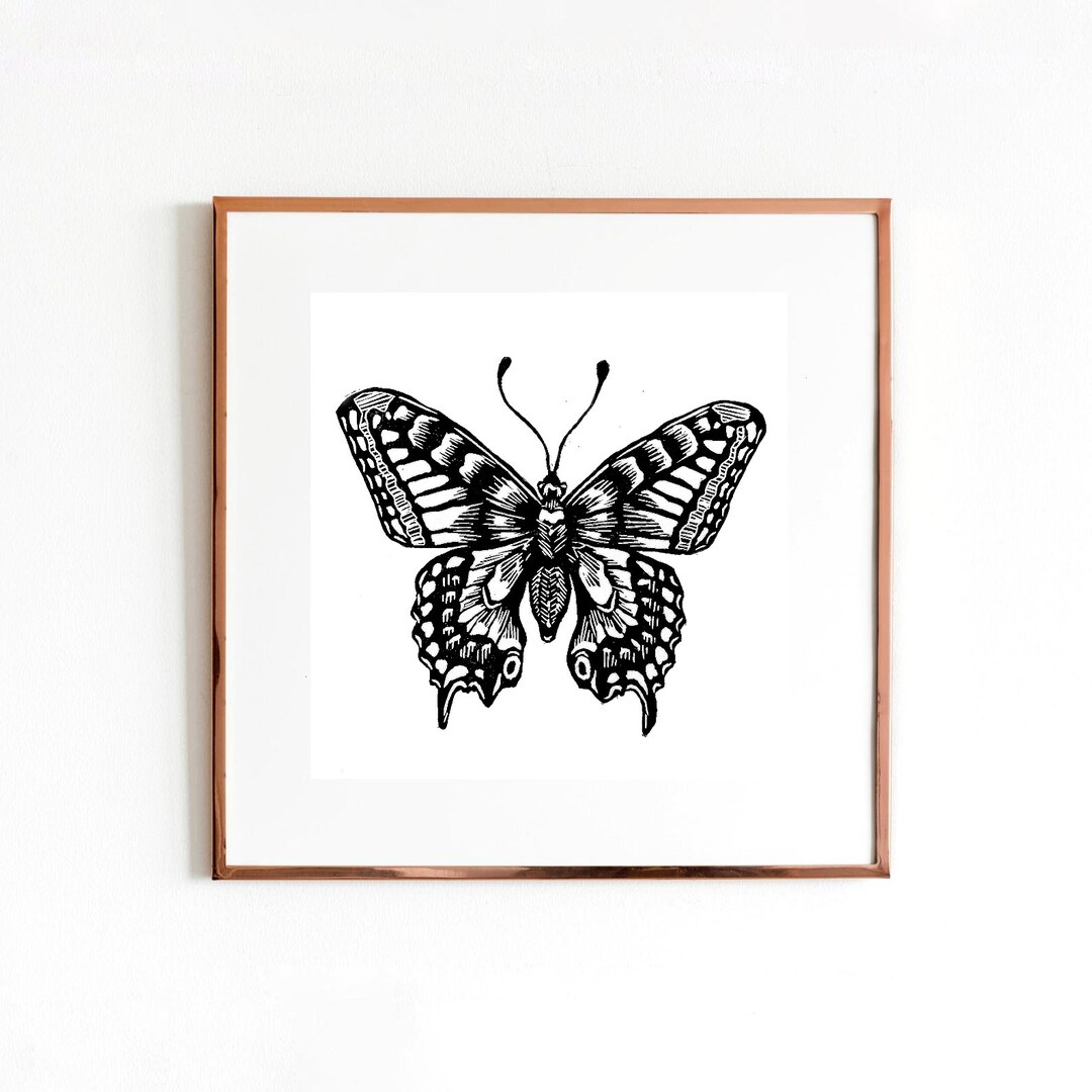 Butterfly Print- Insect Nature Design Illustration - Art Print ...
