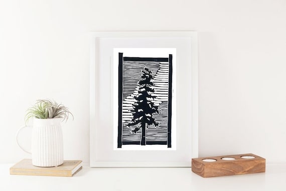 Forever Tree Print Minimal modern nature art print | Etsy