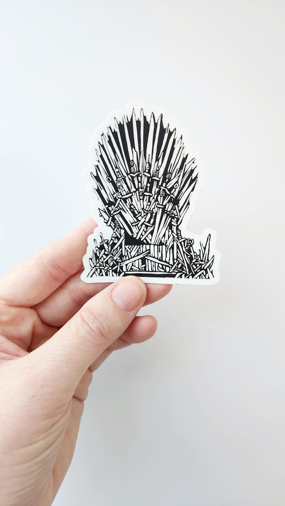 The Iron Throne Sticker Waterproof Waterbottle Art Sticker Linocut ...
