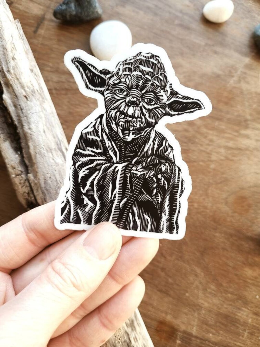 Original Yoda Sticker Star Wars Fanart Waterproof Laptop Art Sticker ...